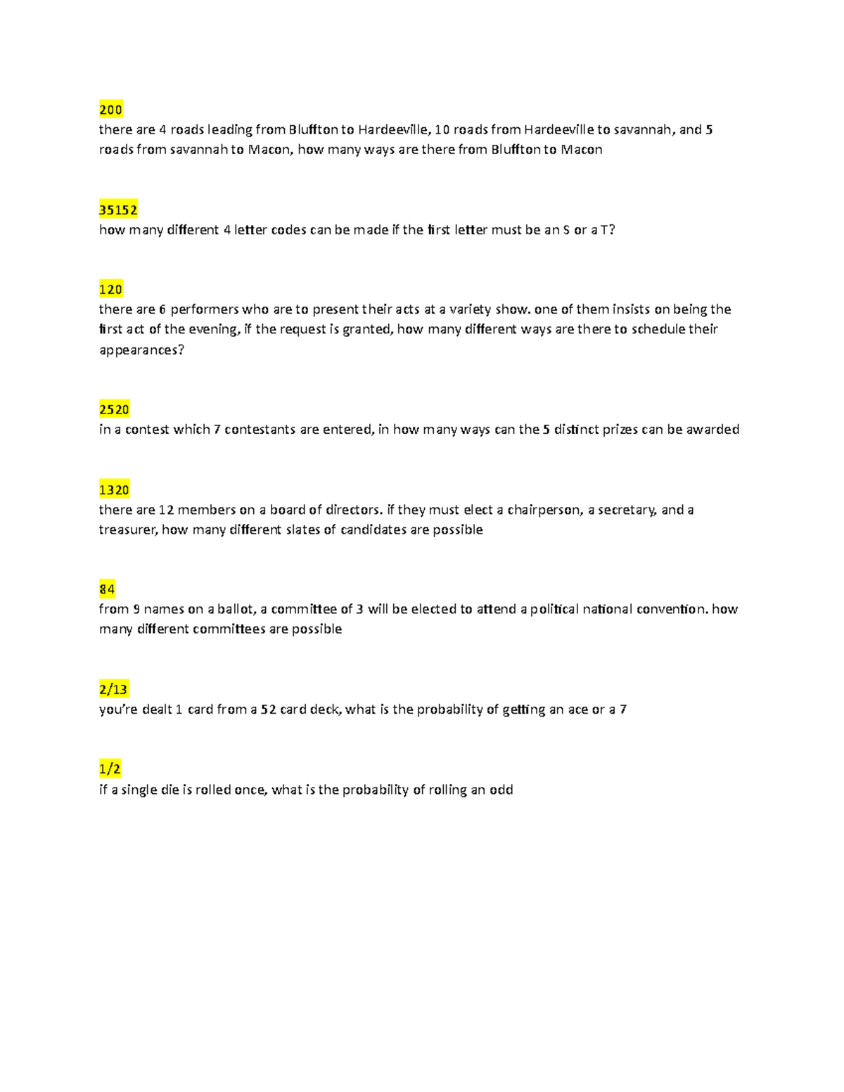 Applications Of Finite Math 5.MATH 1313 - 200 there are 4 roads leading from Bluffton to - Studocu