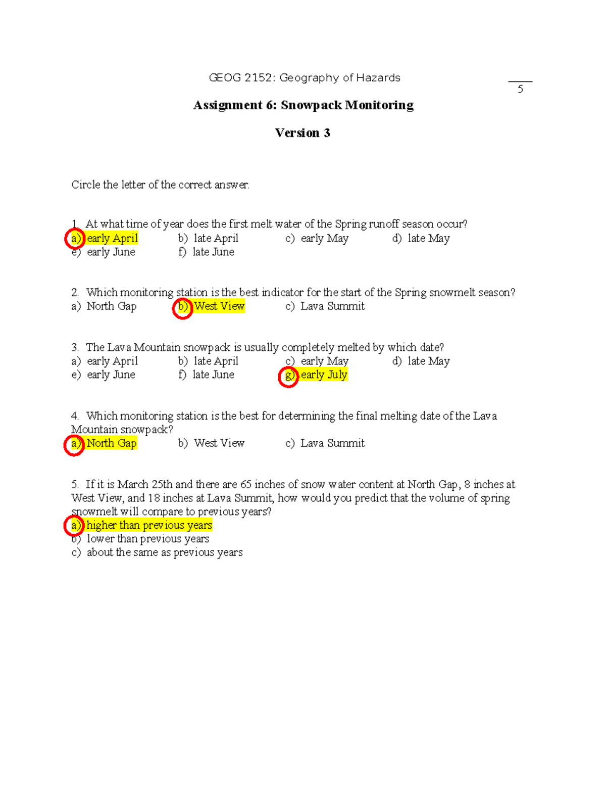 Assignment 6 Worksheet 10 - GEOG 2152: Geography of Hazards Assignment ...