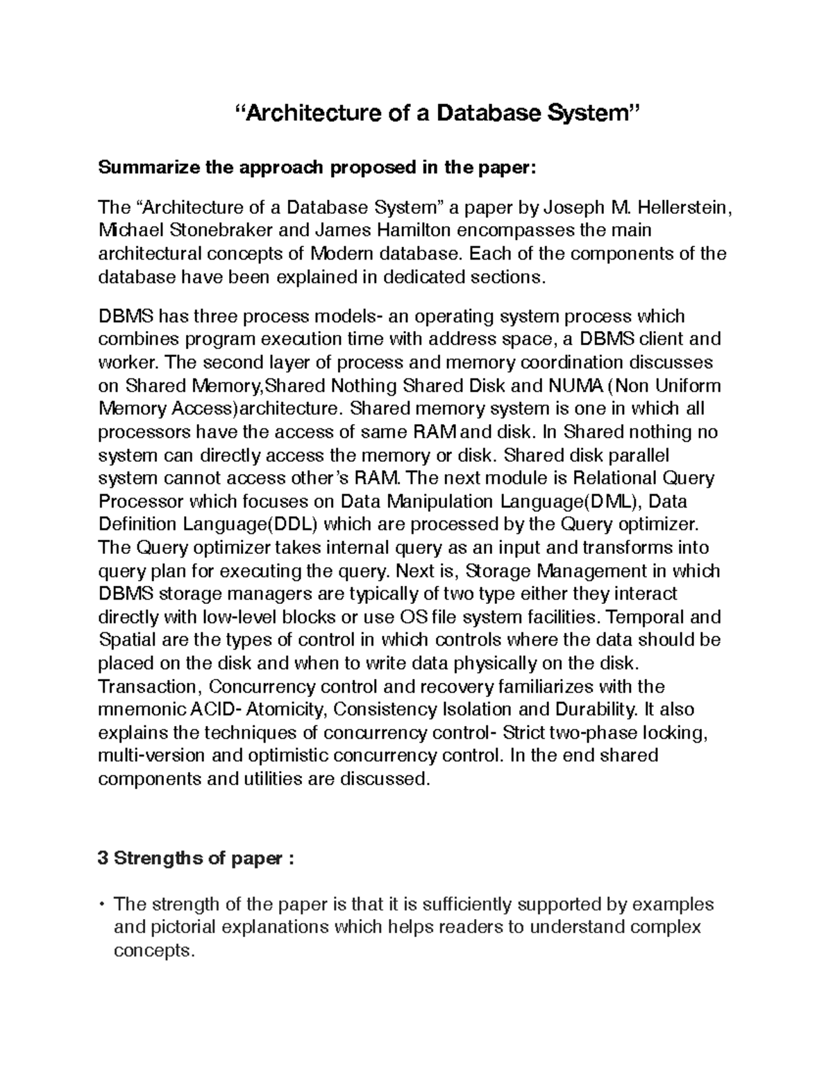 Architecture of a Database System - Hellerstein, Michael Stonebraker ...