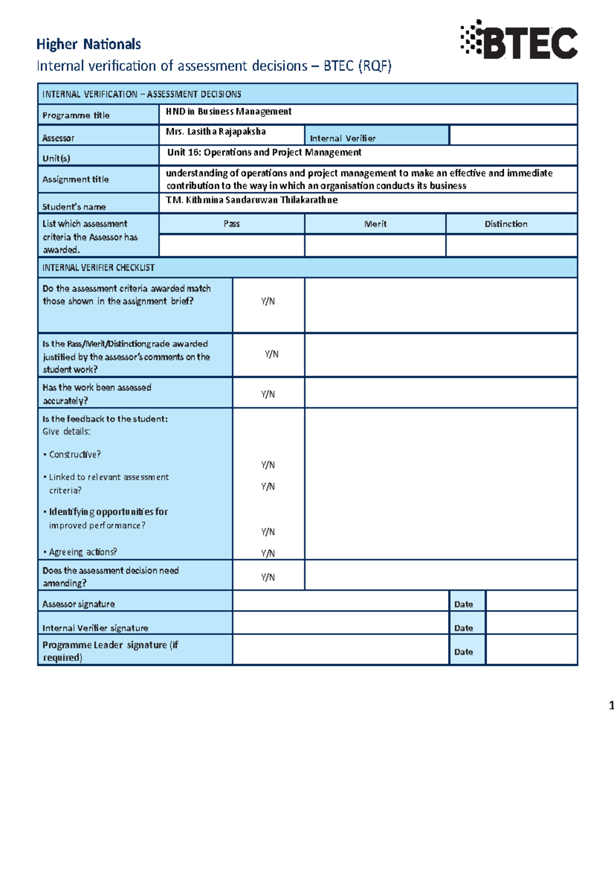 843-1606124053302-Unit 16 OPM Assignment - Higher Nationals Internal verification of assessment ...