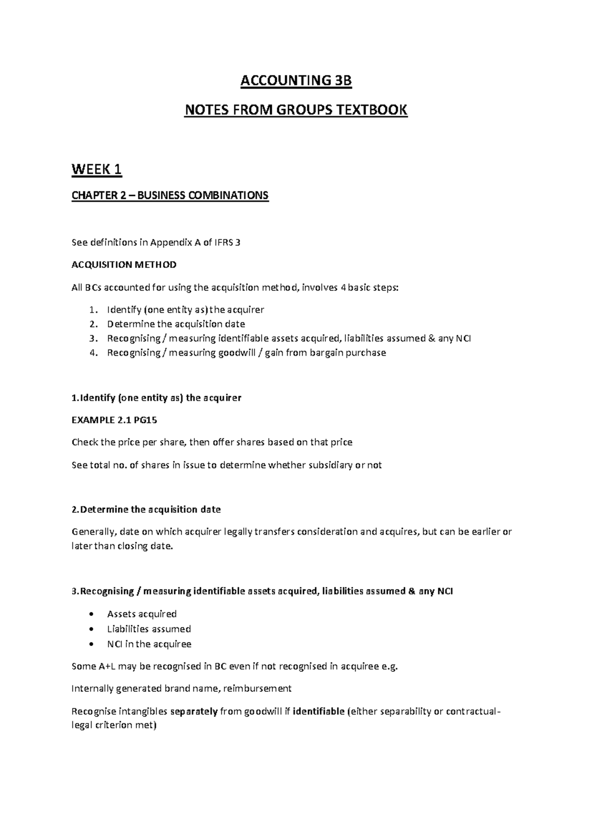 Acc 3B Test 1 Notes - test - ACCOUNTING 3B NOTES FROM GROUPS TEXTBOOK ...