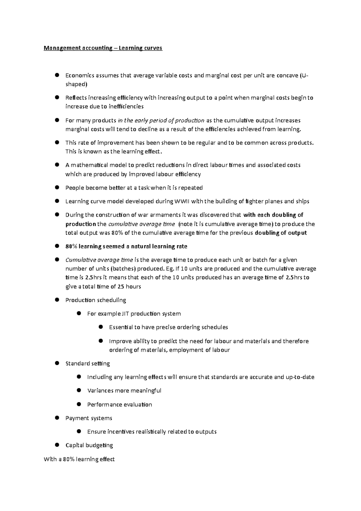 Management accounting - learning curves - Management accounting ...