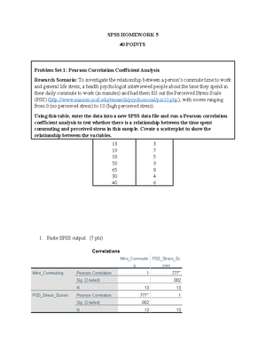 SPSS Homework One Sample t Test and Cumulative Questions Template ...