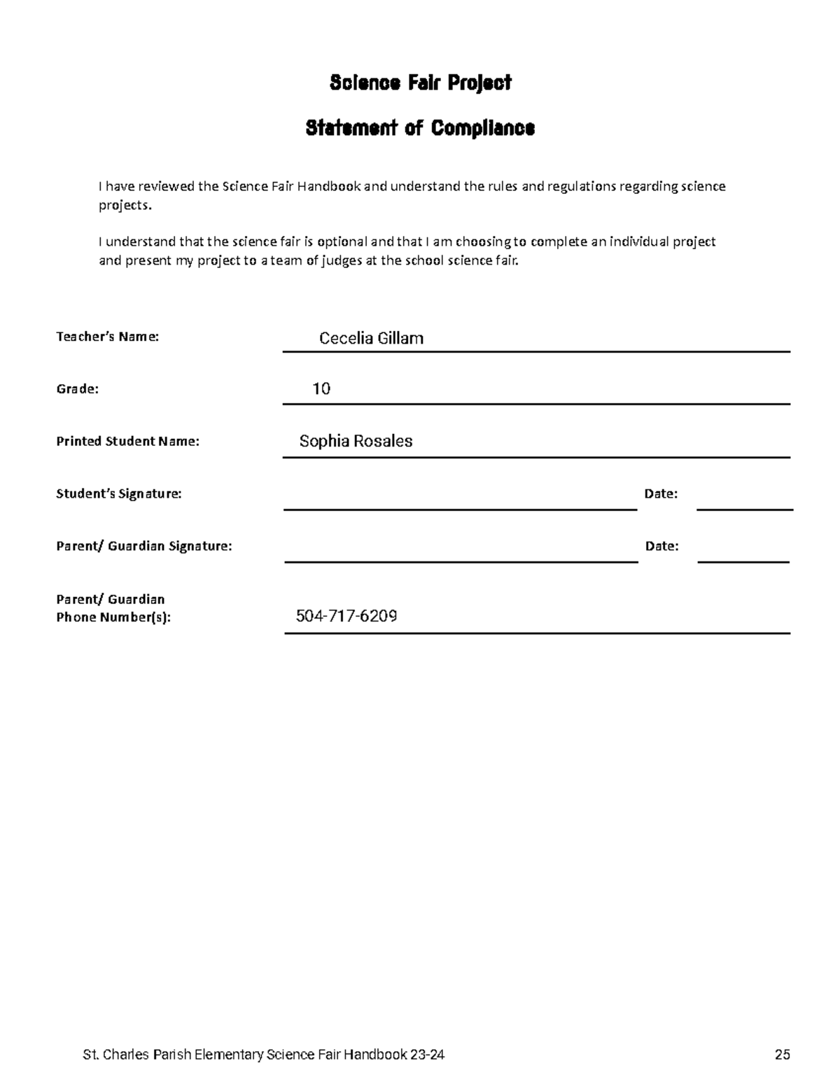 Copy of science fair research plan - Science Fair Project Statement of ...