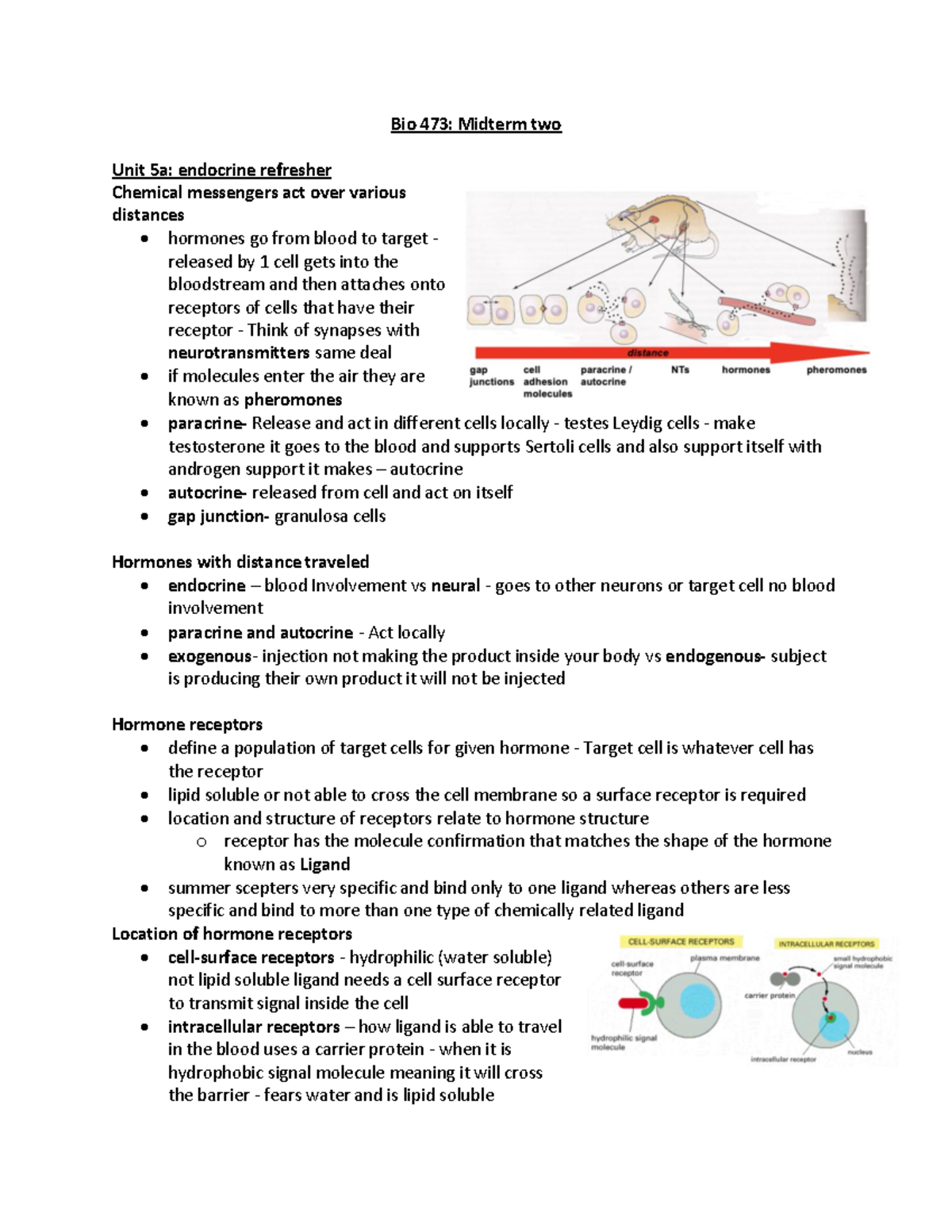 Bio 473 midterm 2 - bio 473 waterloo university notes - Bio 473 ...