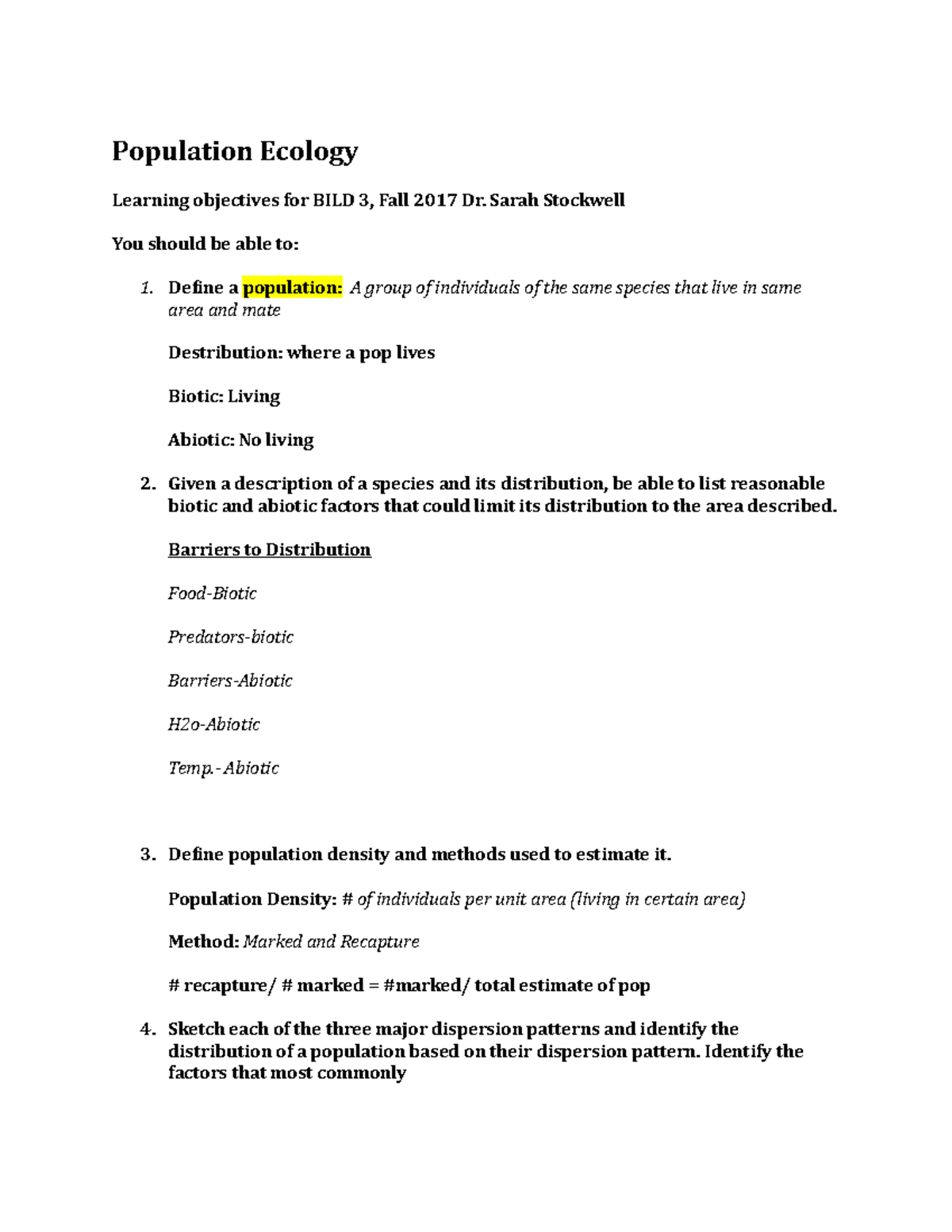 Learning Objective- 13. Population Ecology - Population Ecology ...