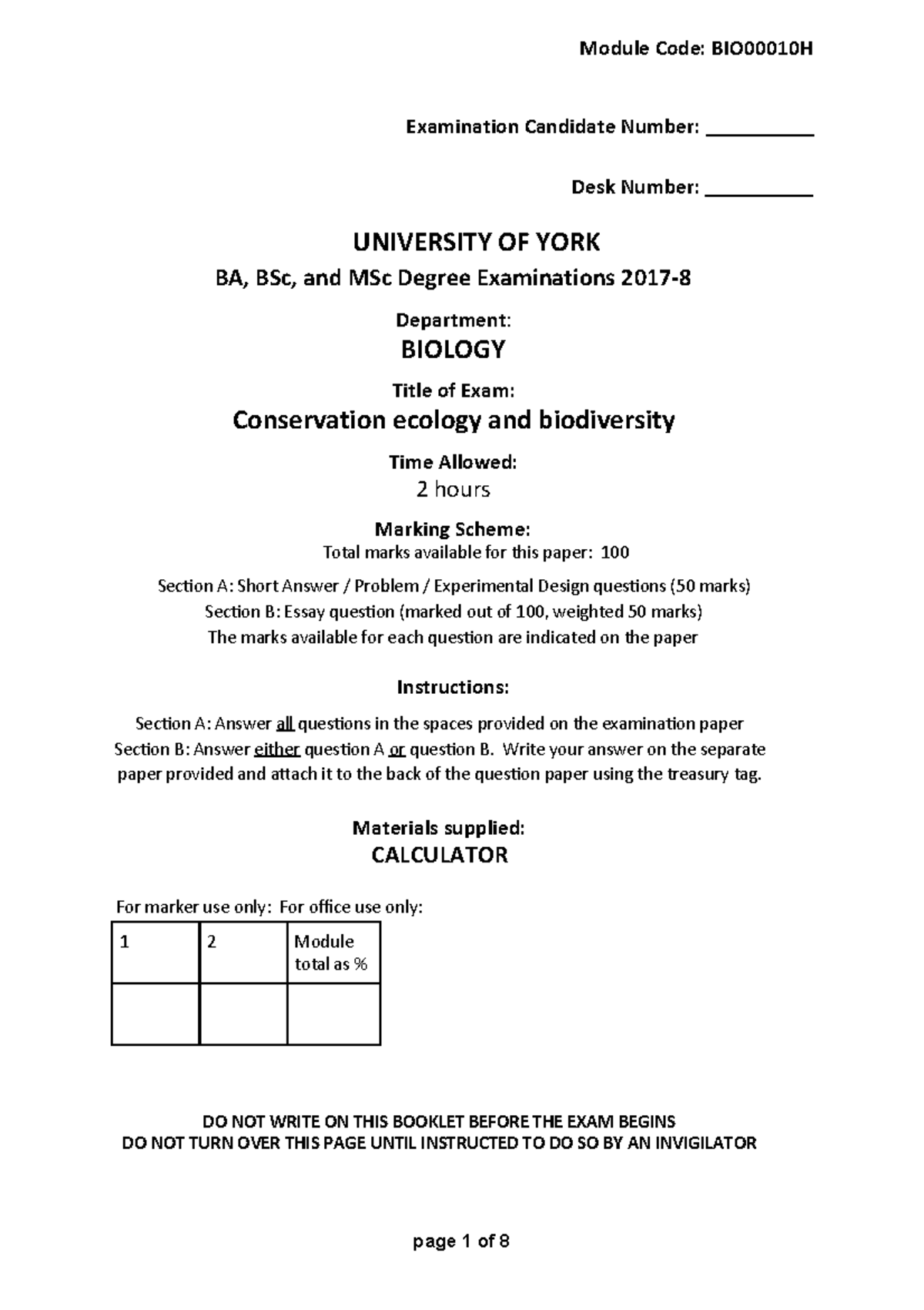 Conservation Ecology and Biodiversity Questions only - Warning: TT: undefined function: 32 - Studocu