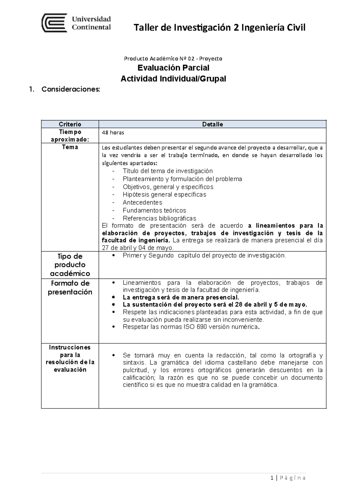 C2 S8 Rubrica EP - CONSOLIDAO C2 - Taller de Investigación 2 Ingeniería ...