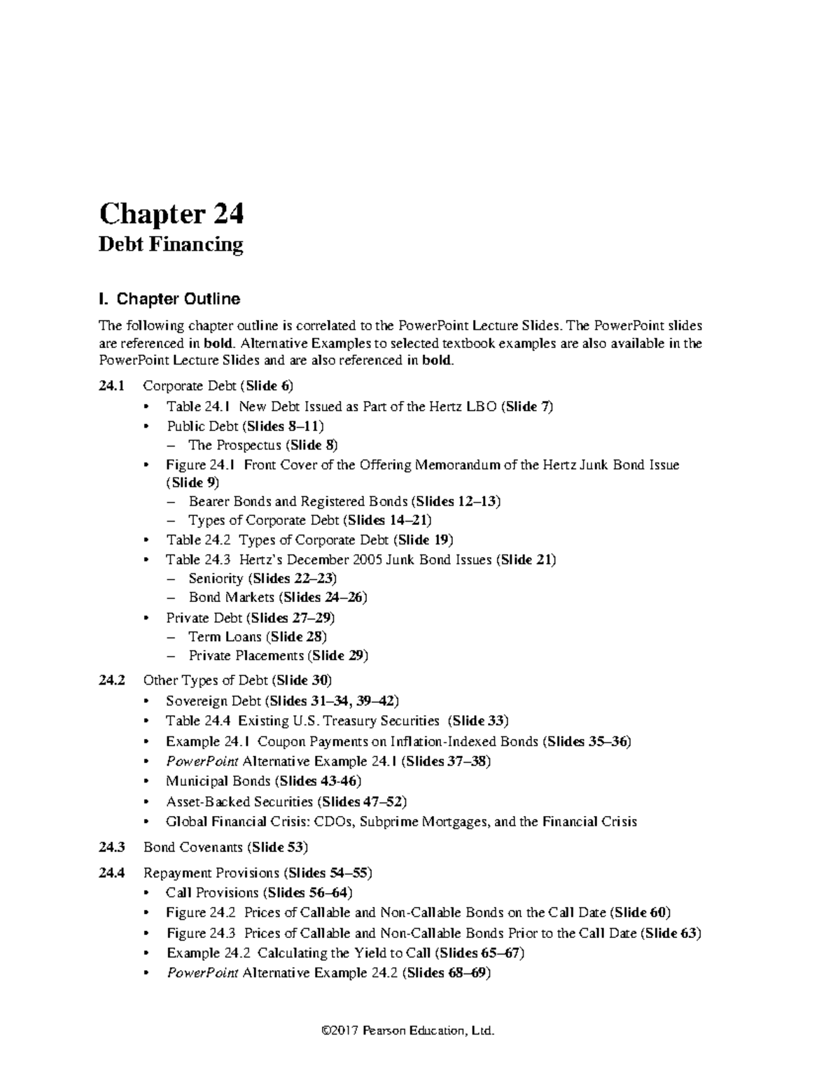 BD IM 4e c24 - BD IM 4e c24 - Chapter 24 Debt Financing I. Chapter ...