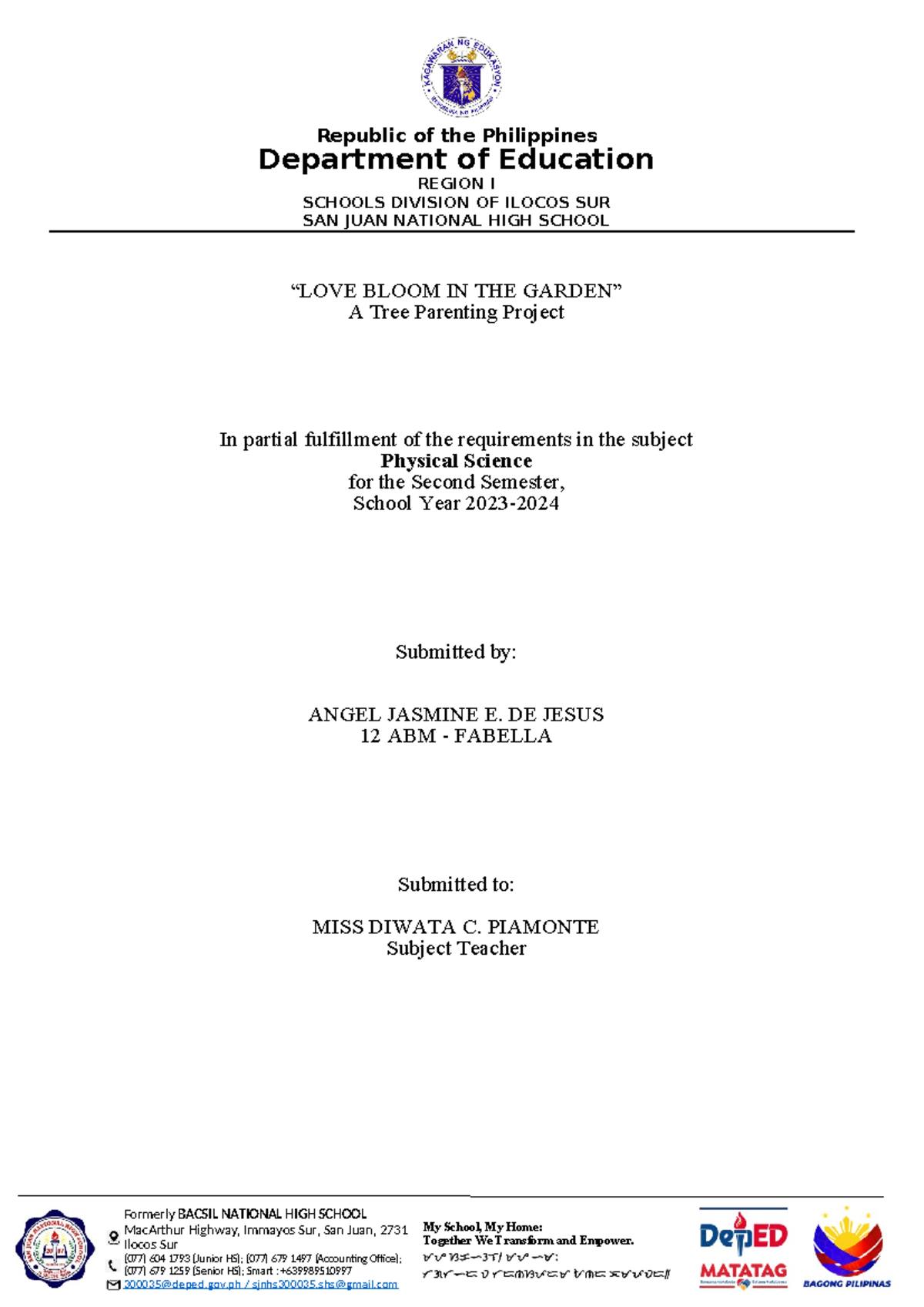 Tree-parenting-summary-template - Formerly BACSIL NATIONAL HIGH SCHOOL ...