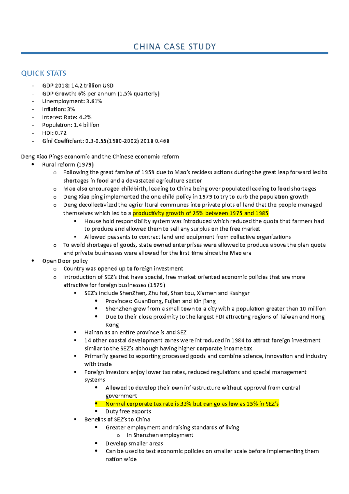 China Case Study - CHINA CASE STUDY QUICK STATS GDP 2018: 14 trillion ...