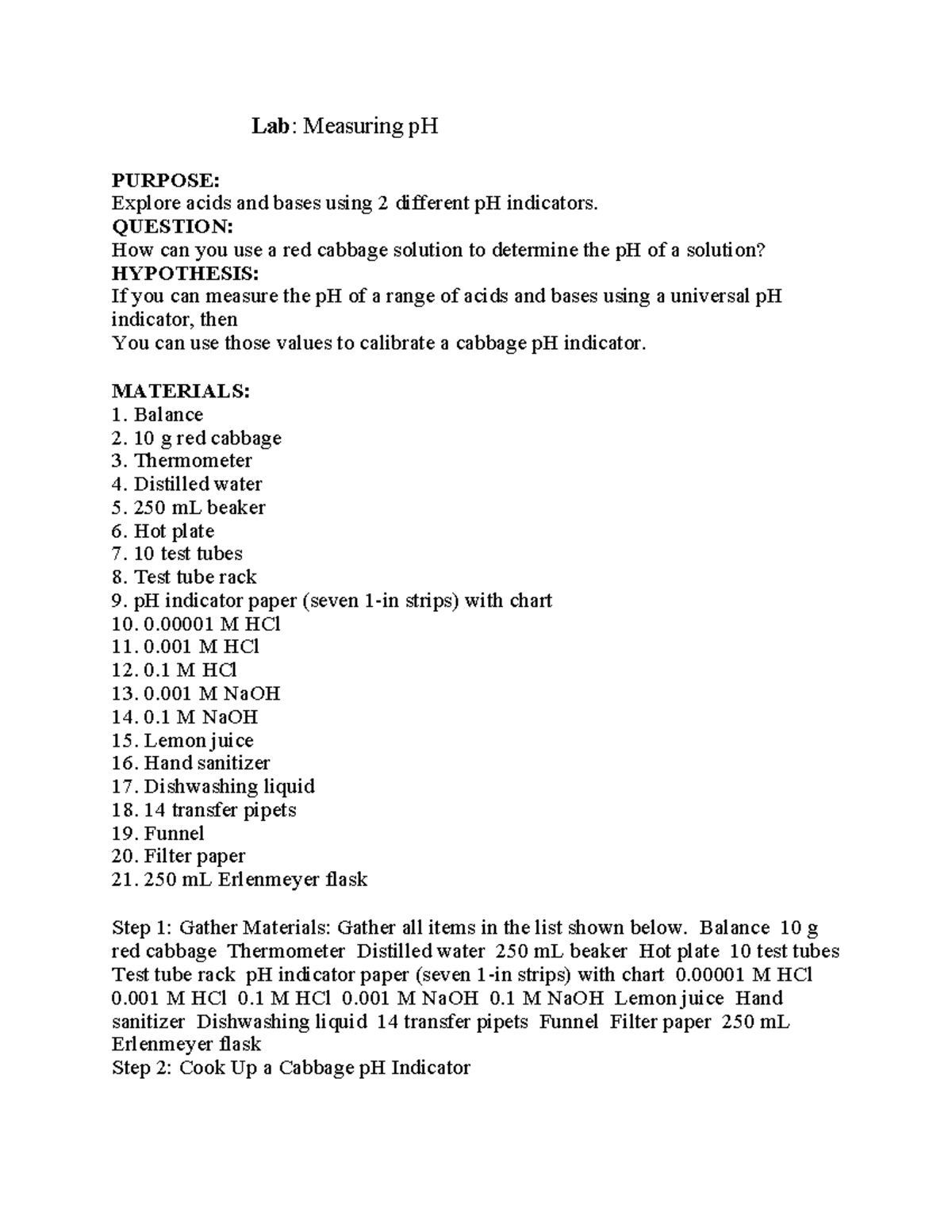 Lab Measuring p H - I got 100% with this I hope it helps you - Lab ...