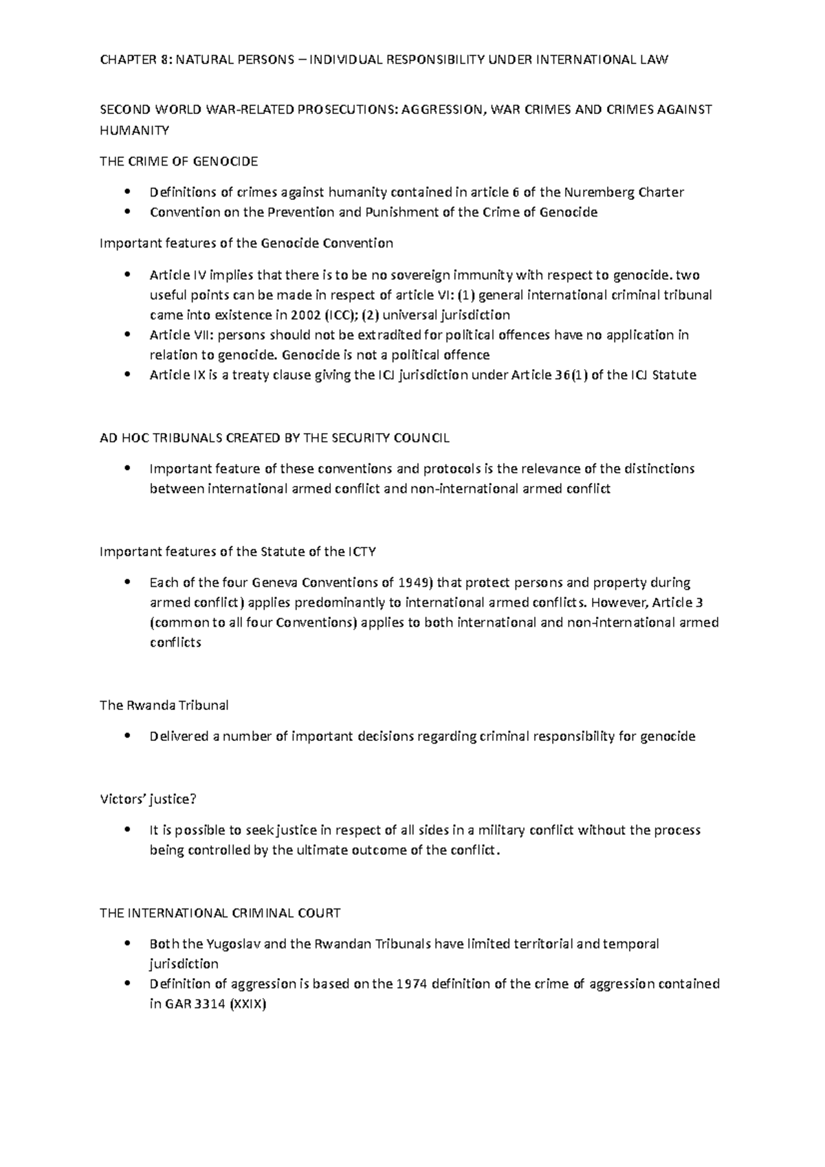 WEEK 9 Notes - CHAPTER 8: NATURAL PERSONS – INDIVIDUAL RESPONSIBILITY ...