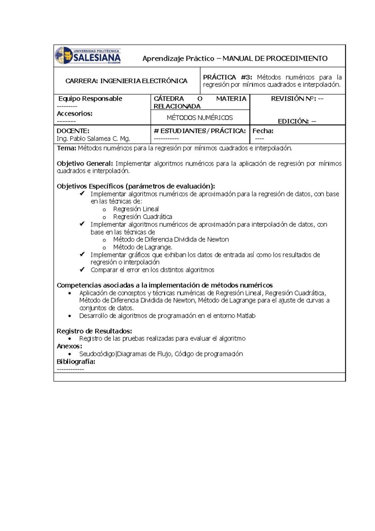 Aprendizaje Practico MN Practica P3 - Aprendizaje Práctico – MANUAL DE ...