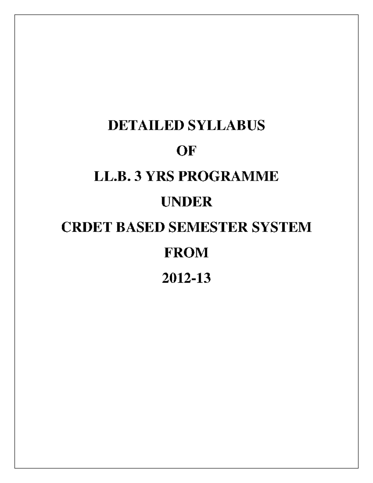 LLB Syllabus of Nagpur University - DETAILED SYLLABUS OF LL. 3 YRS ...