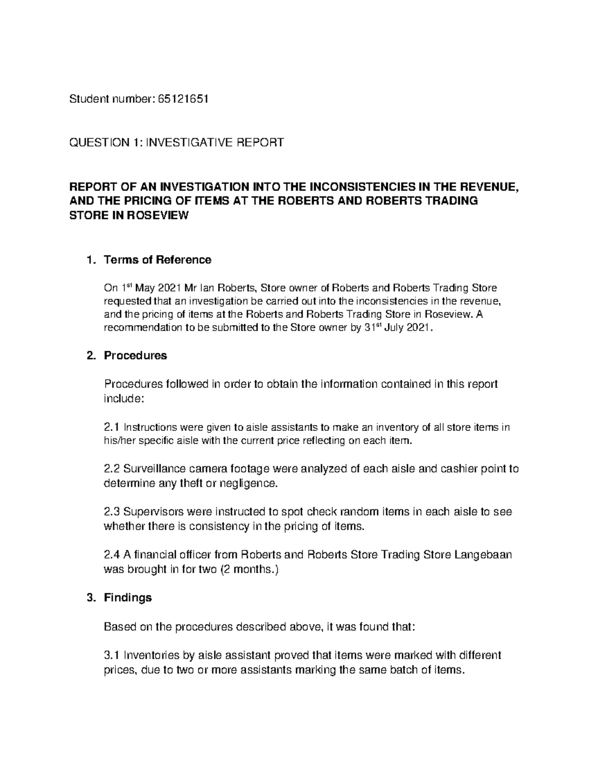 Assignment 2 S1 65121651 ENN PDF - Student number: 65121651 QUESTION 1 ...