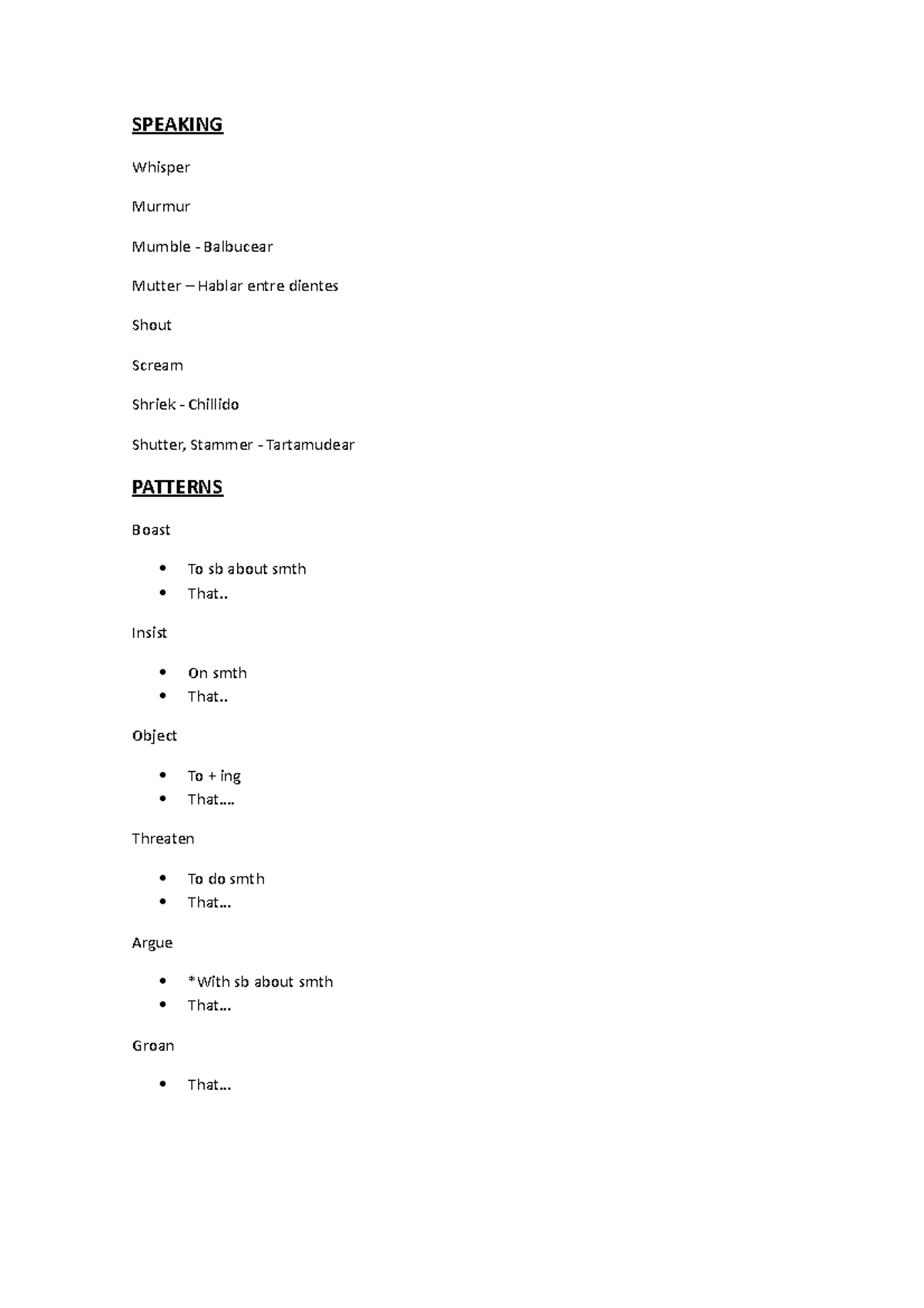 Selesan Vocabulario - Proceso de la Escritura I - SPEAKING Whisper ...