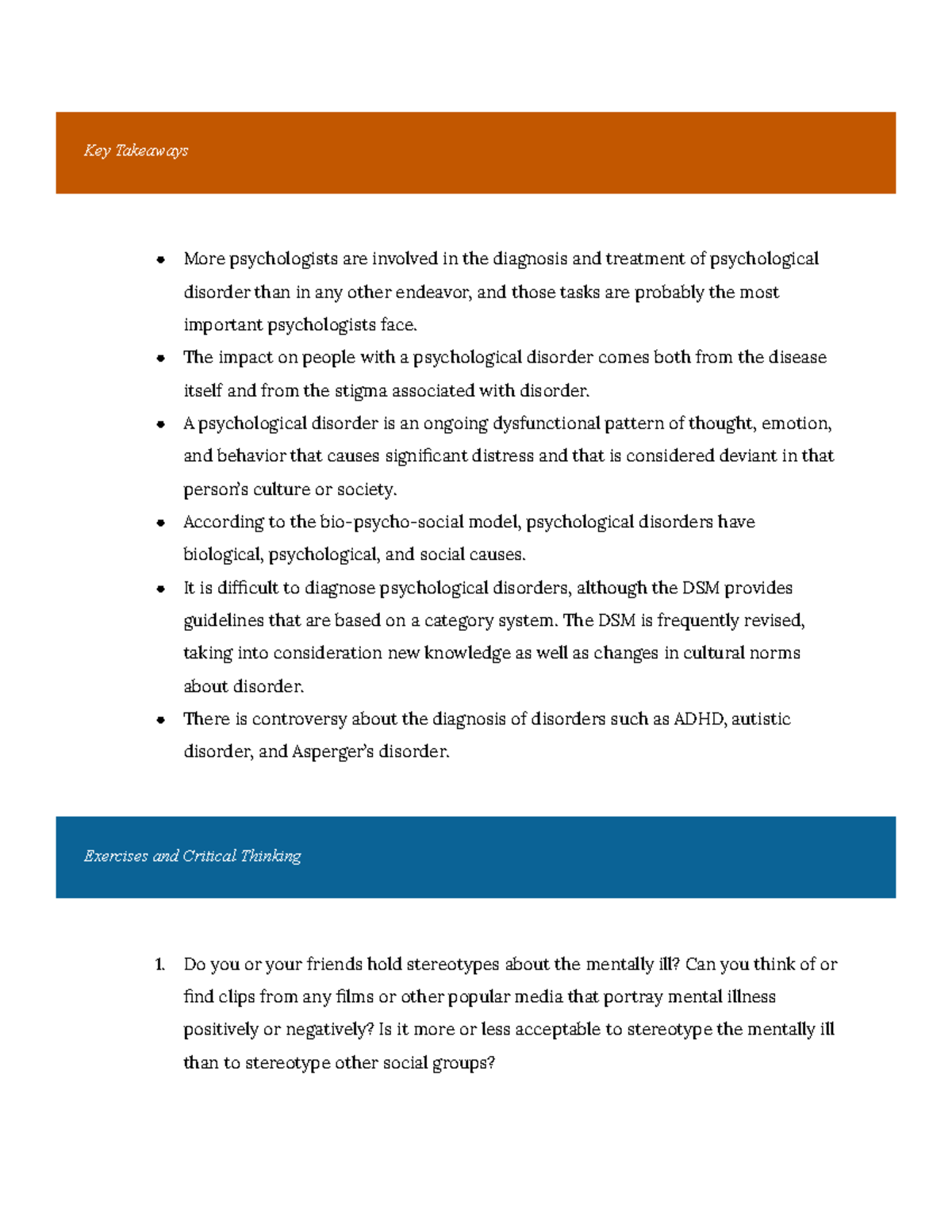 Key Takeaways dsm - Key Takeaways More psychologists are involved in ...