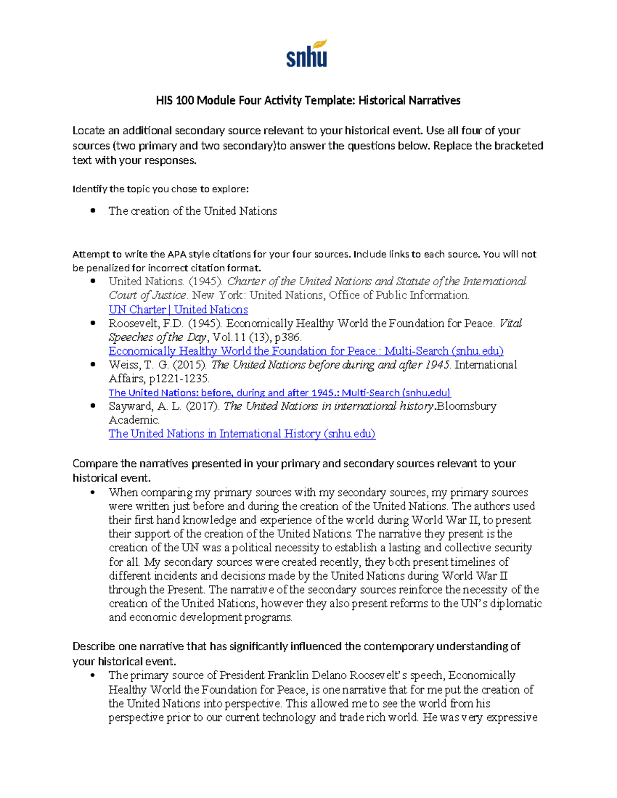4-2 Activity Analyzing Historical Narratives - HIS 100 Module Four ...