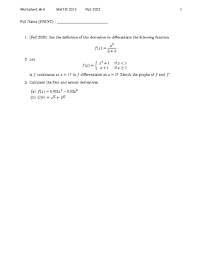 Old Exam Calculus 1 - old exam calc 1 - MATH 180 - Studocu