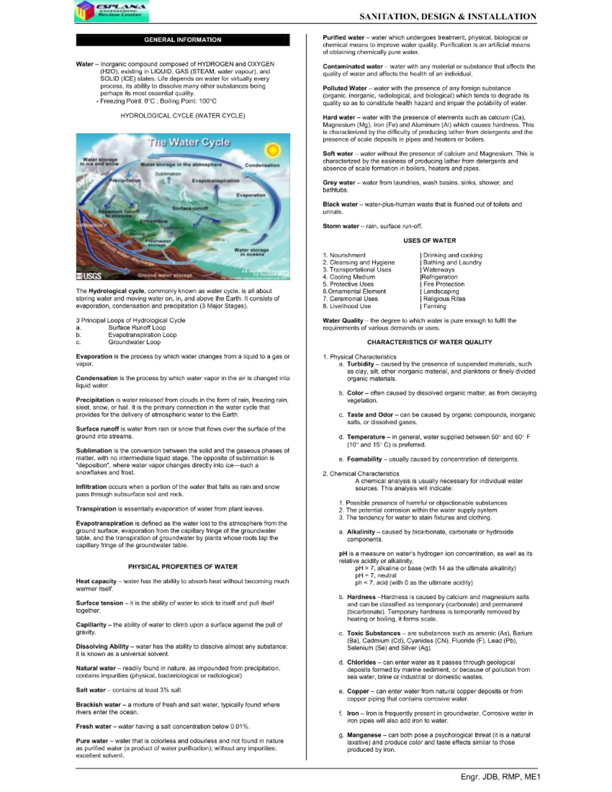 03 Water - 01 General - Master Plumber Reviewer - Lenter SANITATION ...