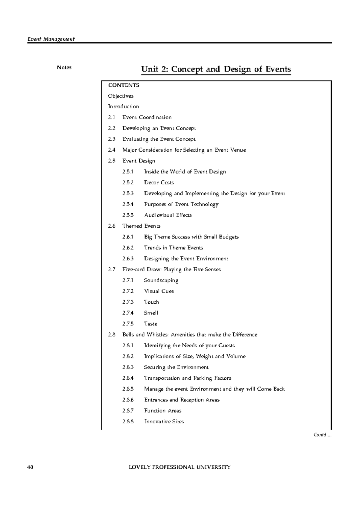 Event Management - UNIT2 - Event Management Notes Unit 2: Concept and ...