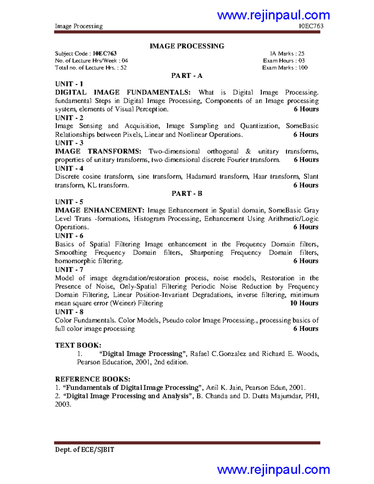 ECE-VII- Image Processing [10EC763]- Notes - Image Processing 10EC Dept ...