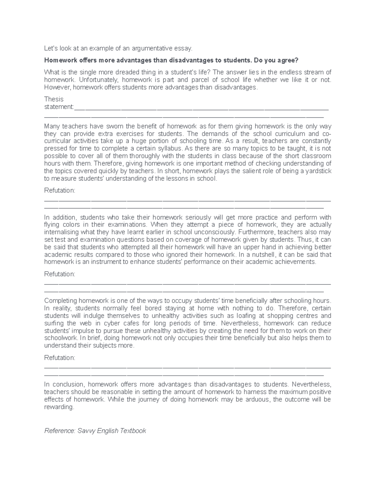 Sample Argumentative Essay - Let’s look at an example of an ...