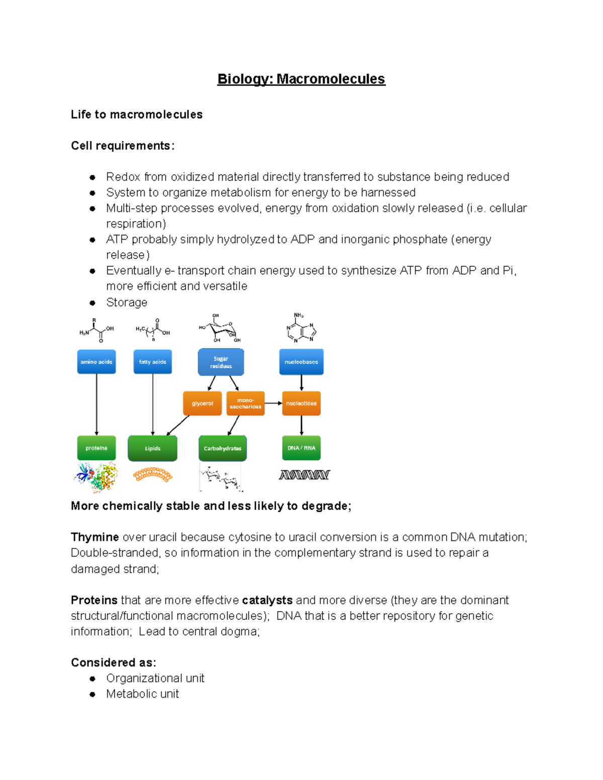 Biology Macromolecules - Biology: Macromolecules Life to macromolecules ...