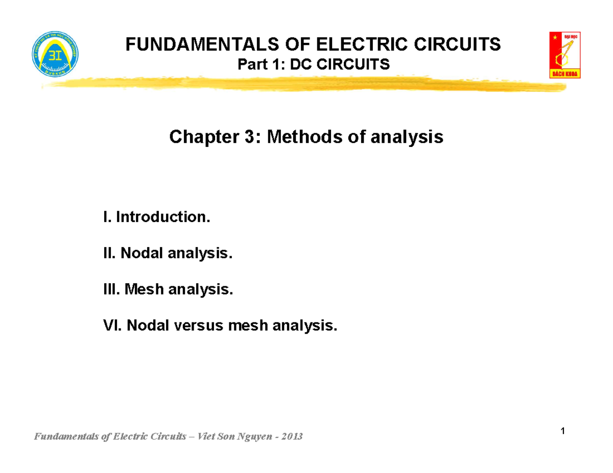 EE3706 - Chapter 3 - Methods of analysis - 1 FUNDAMENTALS OF ELECTRIC ...