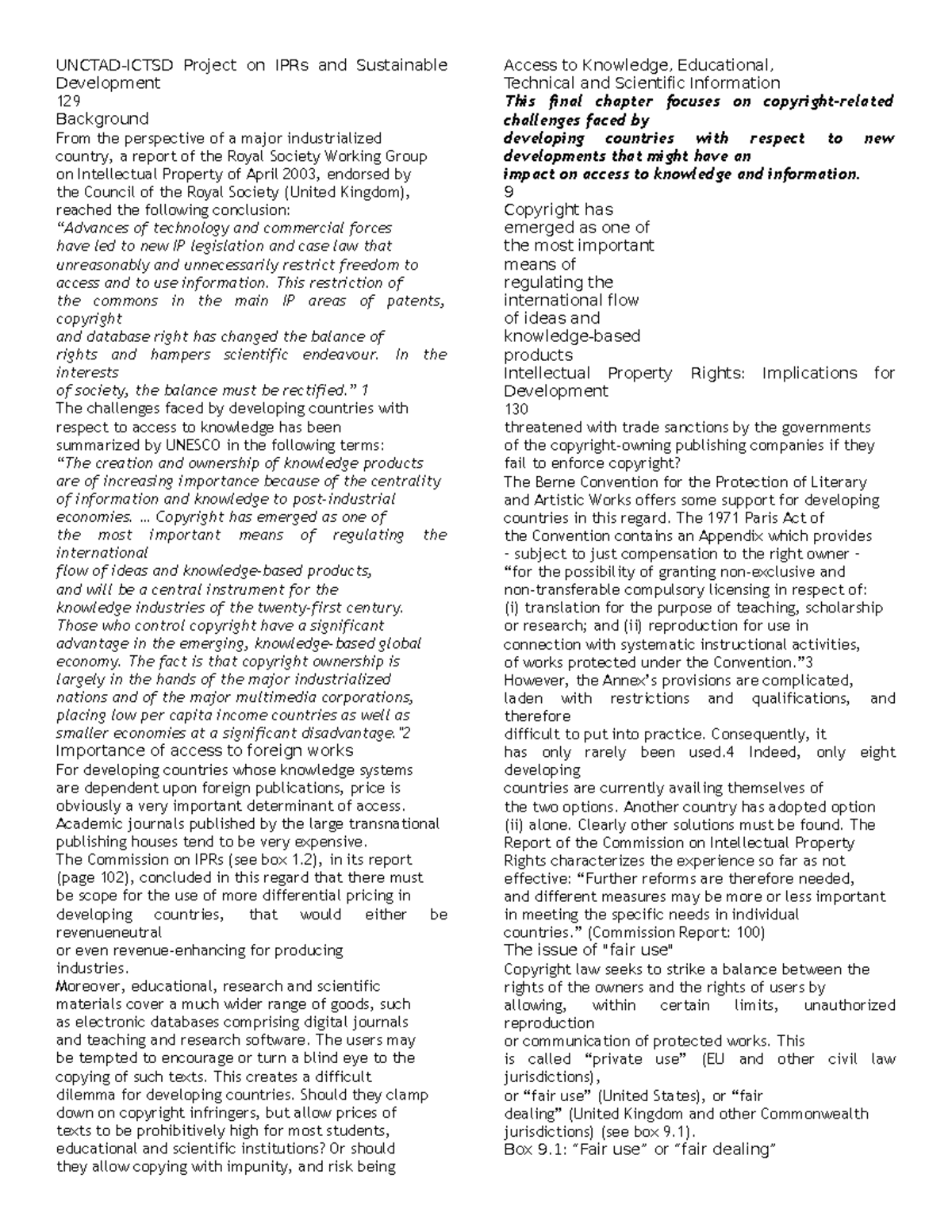 Unctad on fair dealingFAIR DEALING - UNCTAD-ICTSD Project on IPRs and ...
