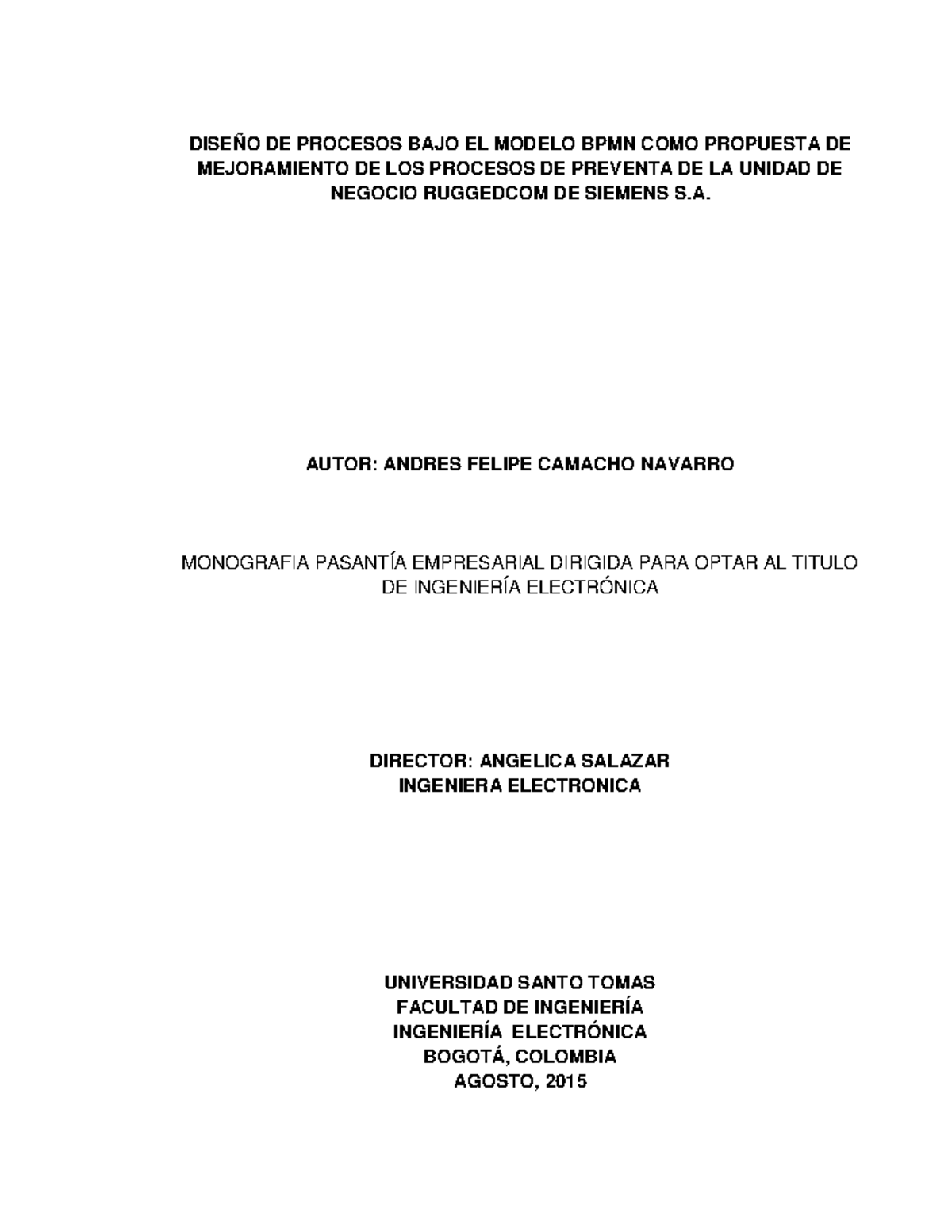 Diseno de procesos bajo el modelo BPMN, como propuesta de mejoramiento ...