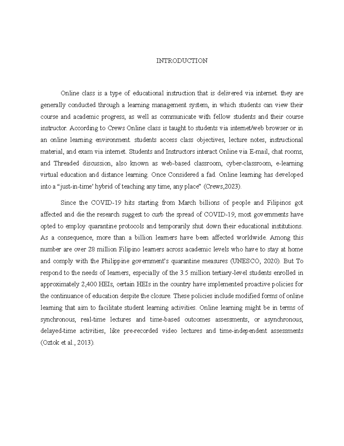 CASE- Study - this is the chapter 1 of research material - INTRODUCTION ...