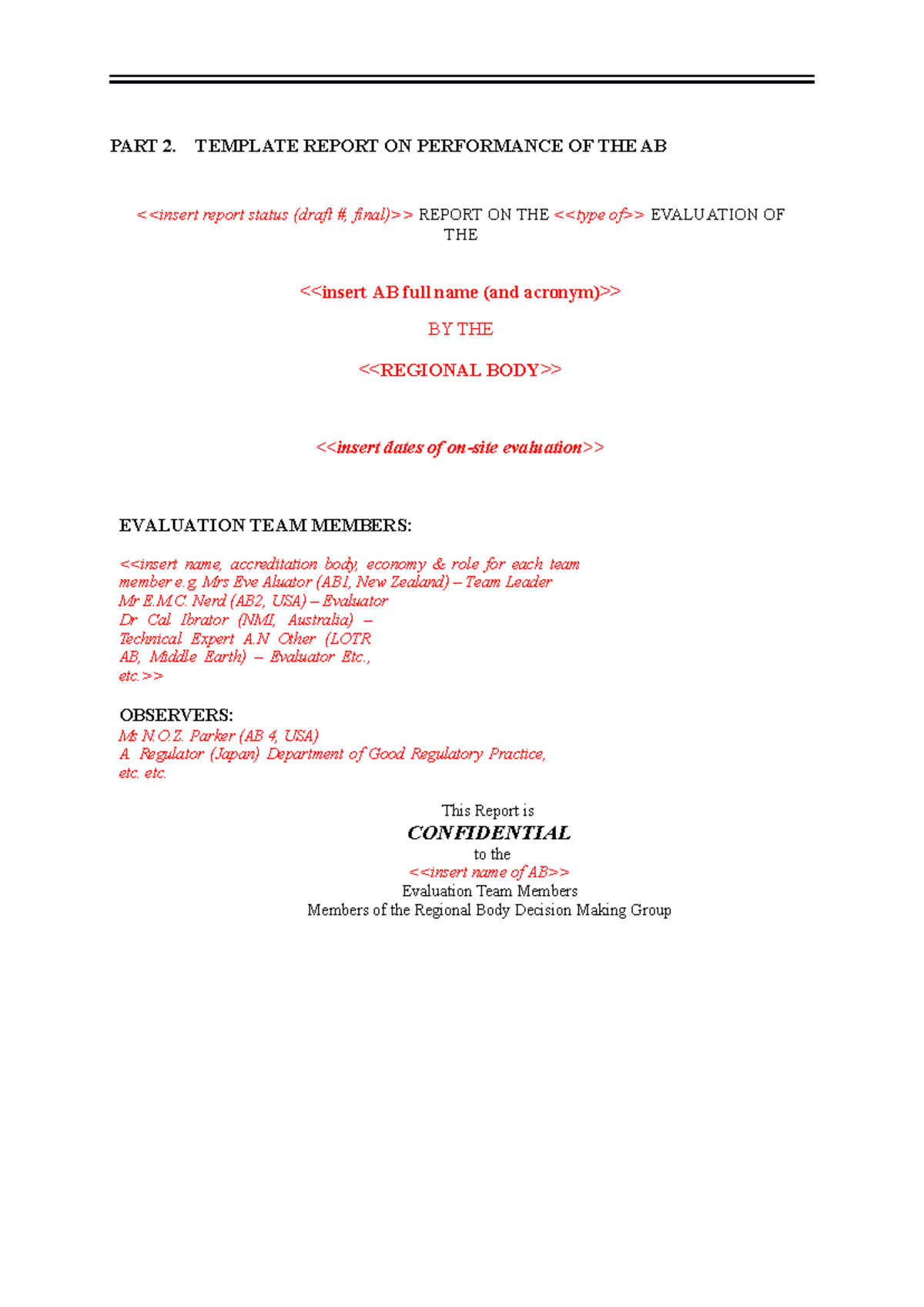 IAF-ILAC F1 1-A3 2023 (June 2023)2 - PART 2. TEMPLATE REPORT ON ...