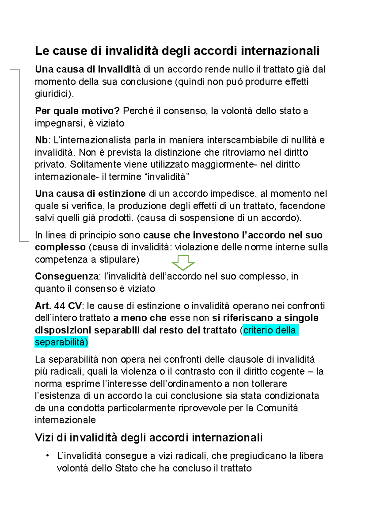Cause di invalidità degli accordi internazionali (diritto ...
