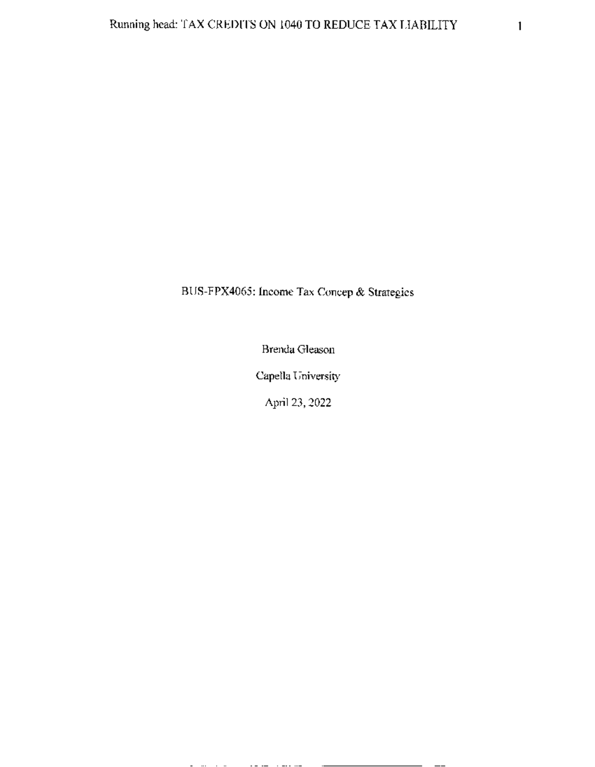 BUS-FPX4065 Gleason Brenda Assessment 5-1 - BUS-FP4065 - Studocu