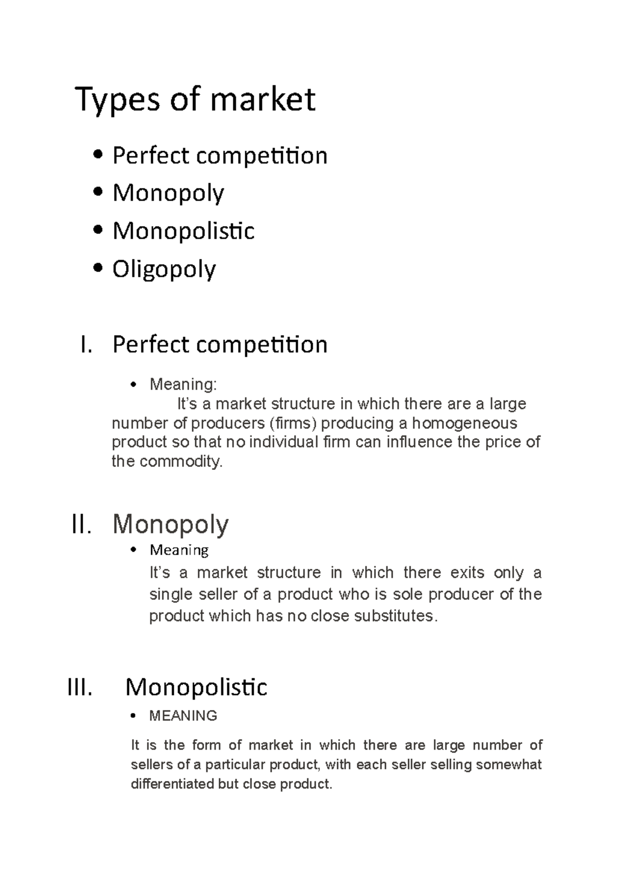 Types of market 2020-2021 word file - MMS - MU - Studocu