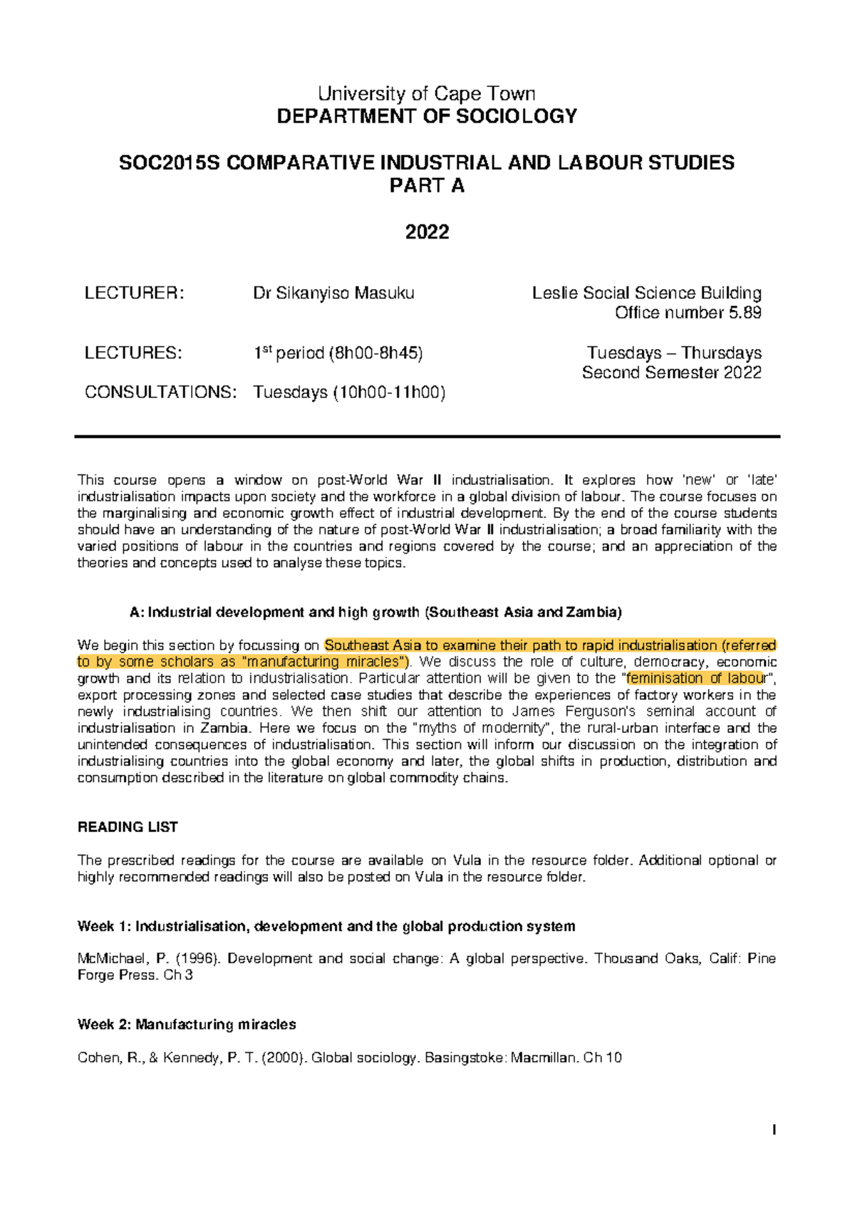 SOCS2015 S Part A course handout 1 - 1 University of Cape Town ...