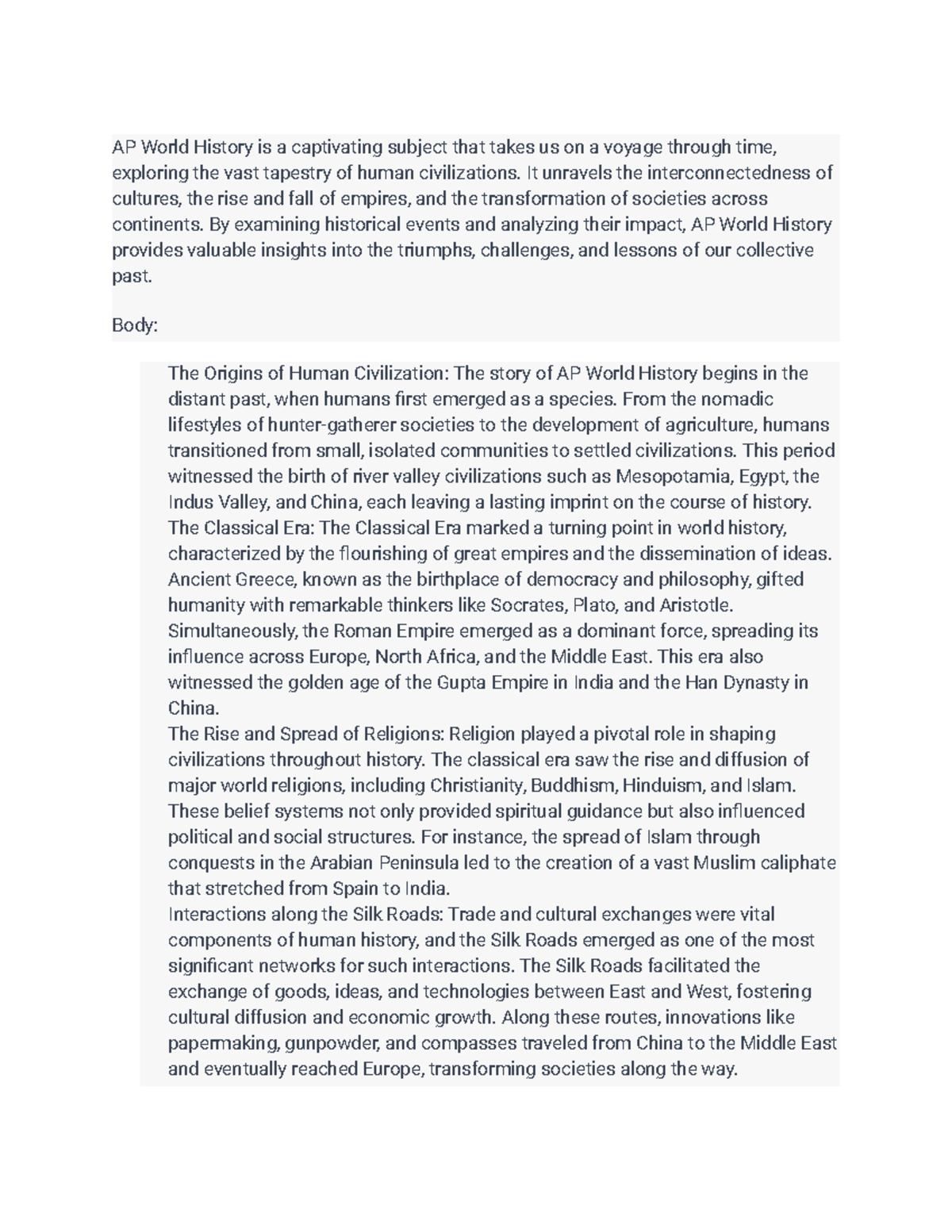 A Journey through AP World History - AP World History is a captivating ...