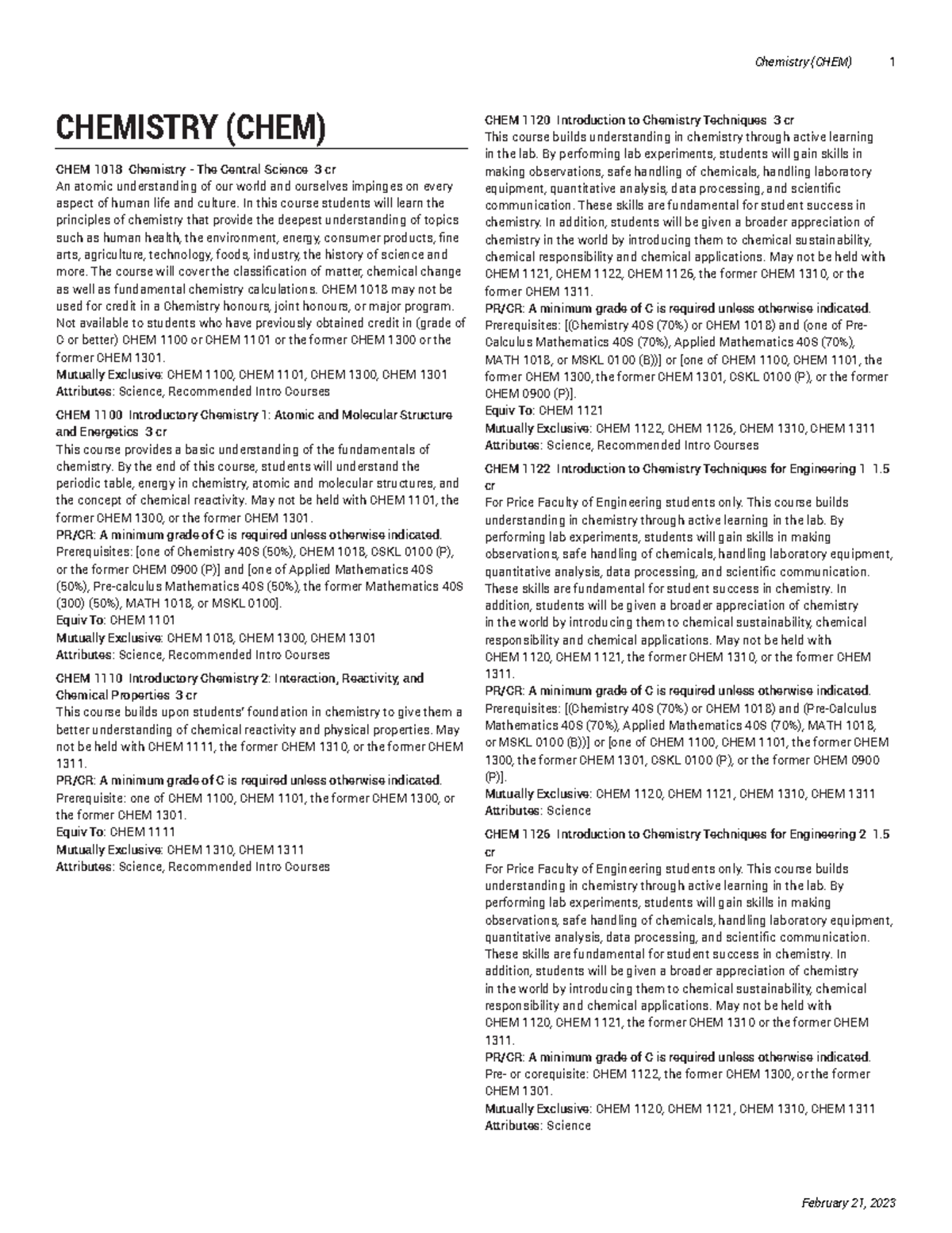 Chem uofm - Summary of all chem courses of uofm - 2290 - U of M - Studocu