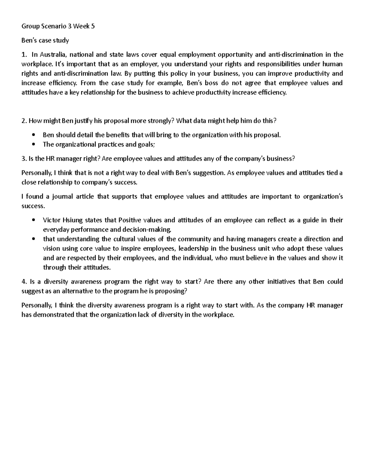 Group Scenario 3 Week 5 - Editor: PeiPei Ho - Group Scenario 3 Week 5 ...