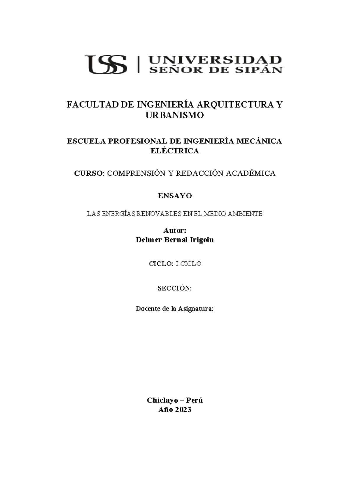 Facultad DE Ingeniería Arquitectura Y Urbanismo - FACULTAD DE INGENIERÍA ARQUITECTURA Y ...