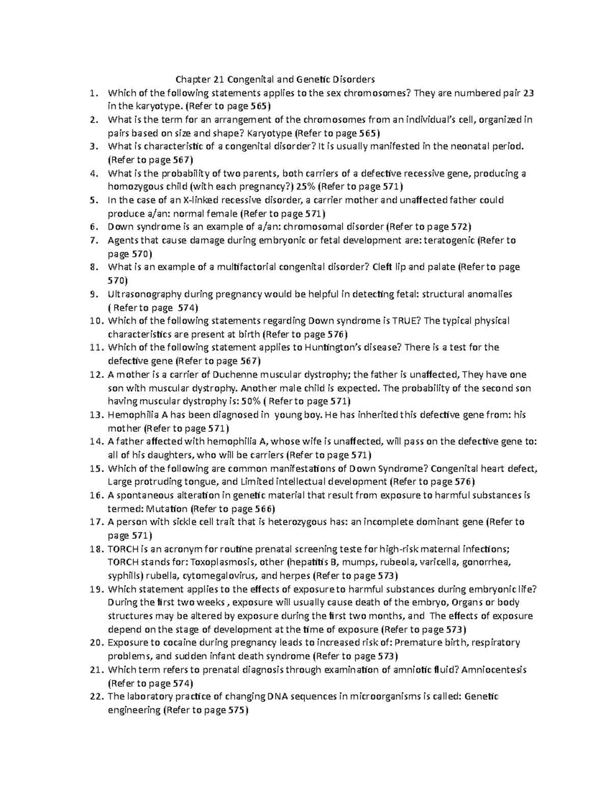 Chapter 21 Congenital And Genetic Disorders Chapter 21 Congenital And
