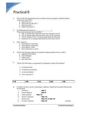 Practical 7 - Practical 7 1 Which of the following will check if the ...
