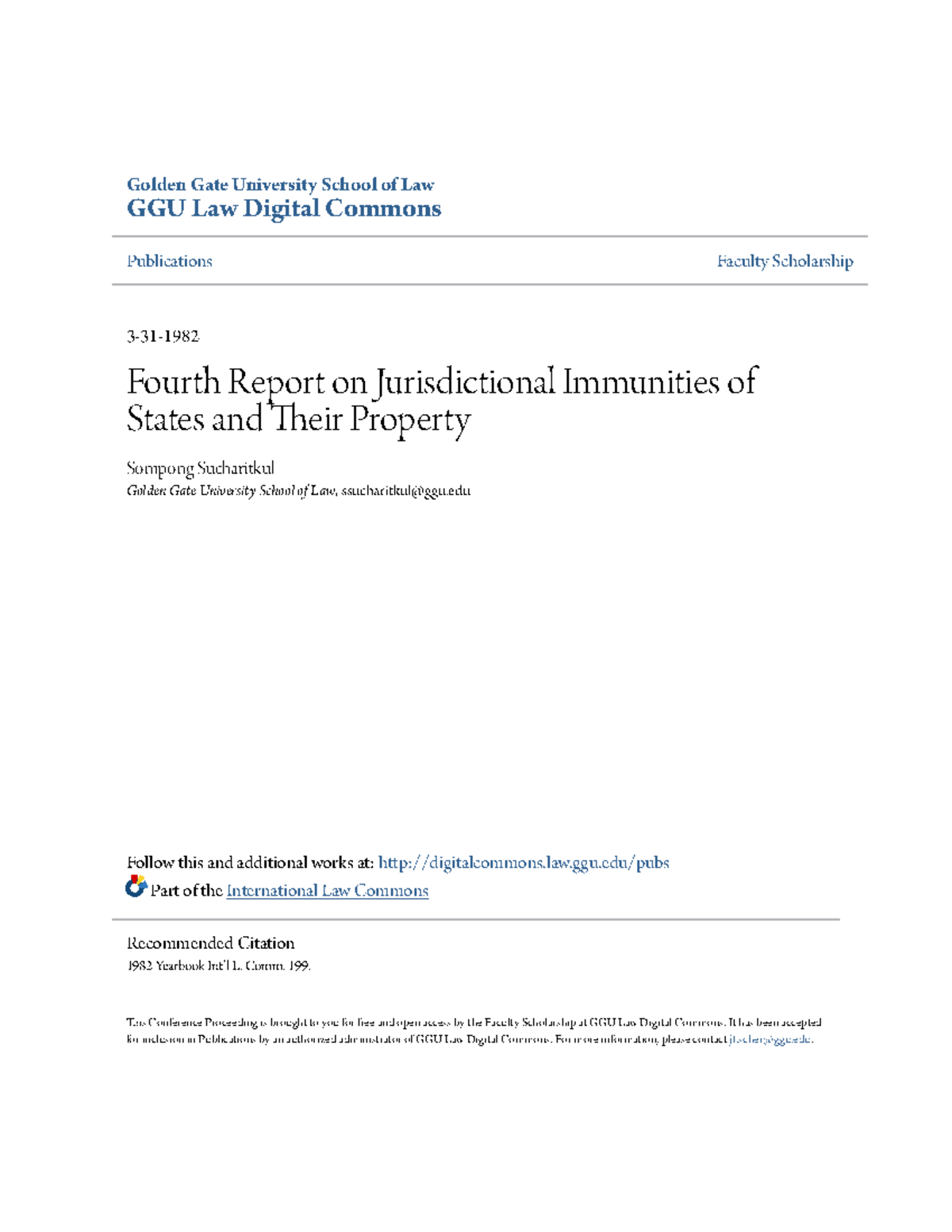 Fourth Report on Jurisdictional Immunities of States and Their Pr ...