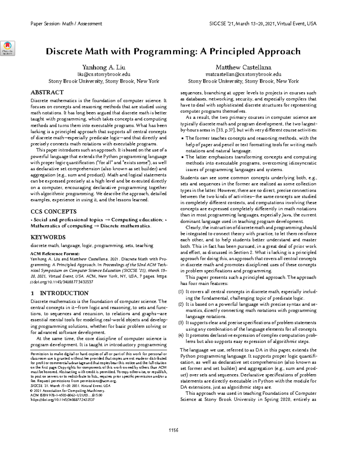 Computador y humano - Discrete Math with Programming: A Principled Approach Yanhong A. Liu - Studocu