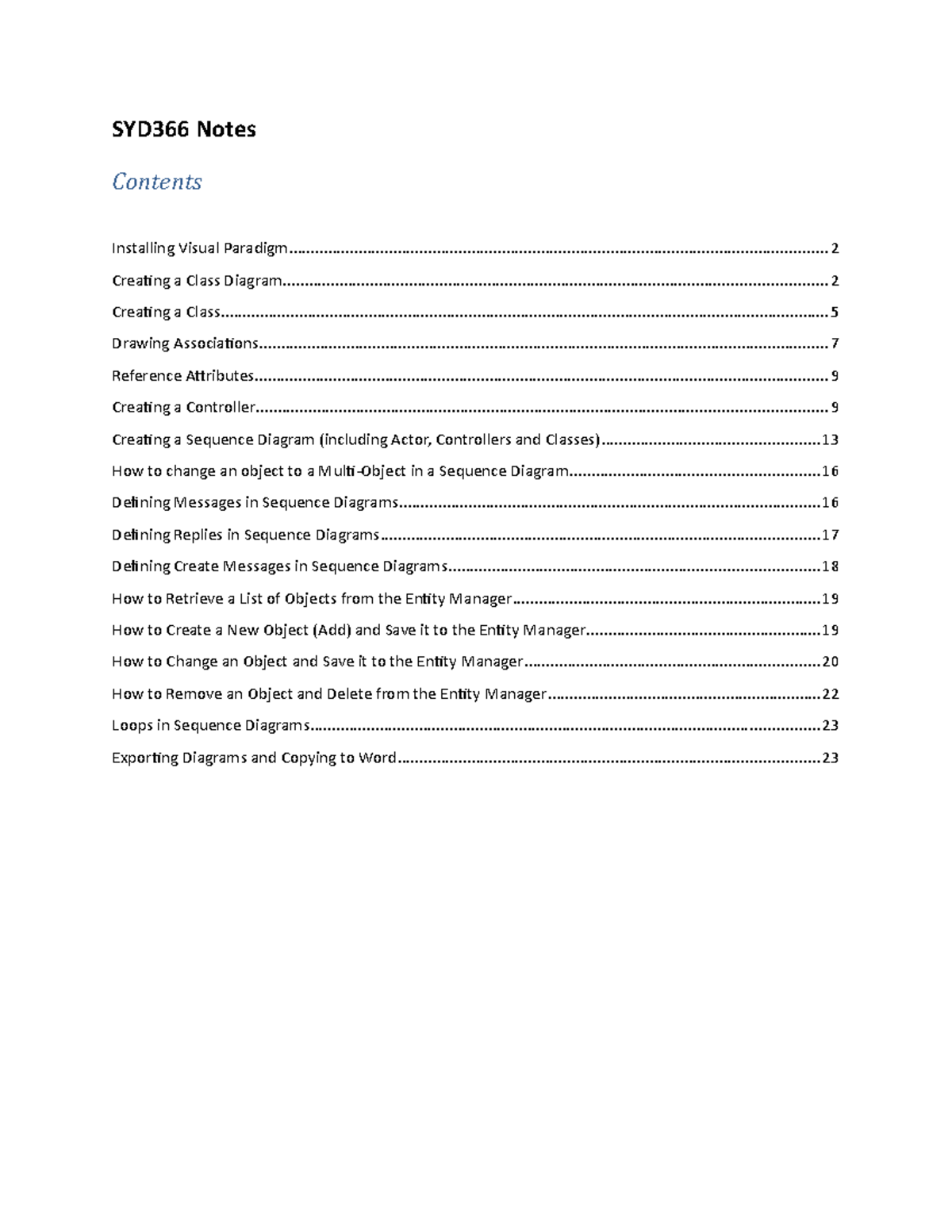 SYD366 Notes - SYD366 Notes Installing Visual - Studocu