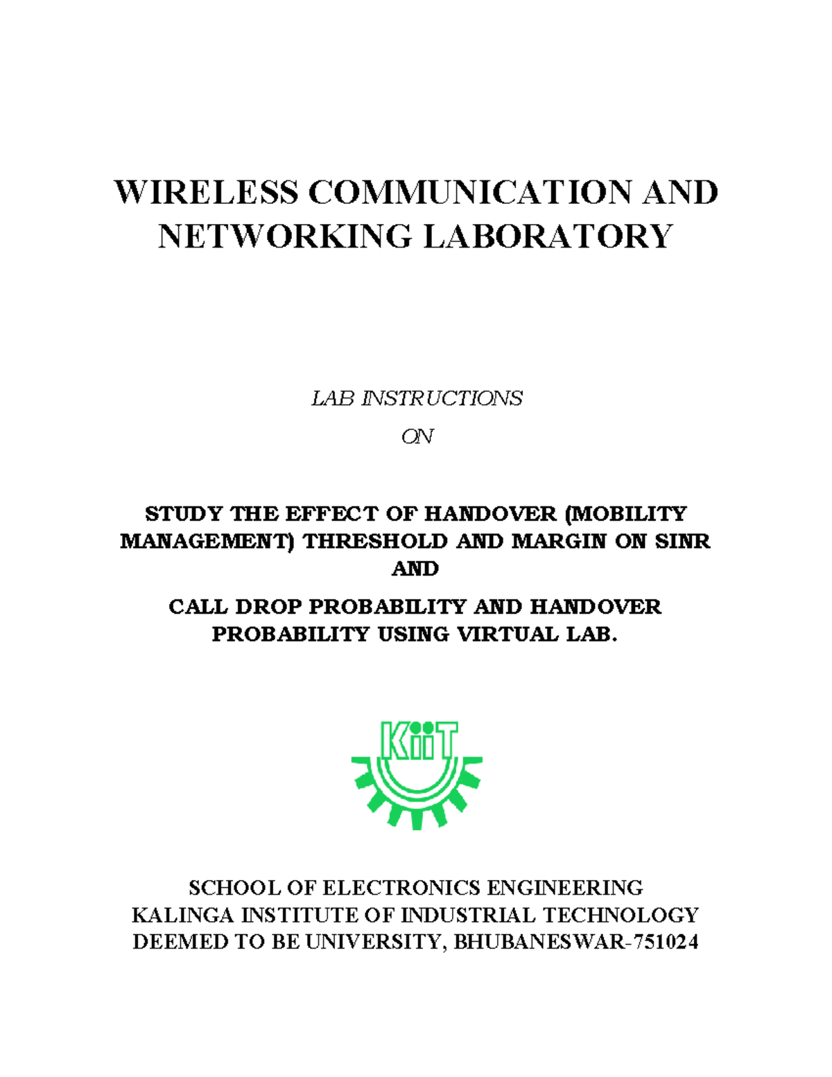 WCN Lab Experiment 7 - Lecture notes 7 - WIRELESS COMMUNICATION AND ...