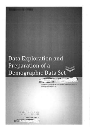 31250 Introduction to Data Analytics - Assessment Task 2 - Assessment Task 2 - Data Exploration ...