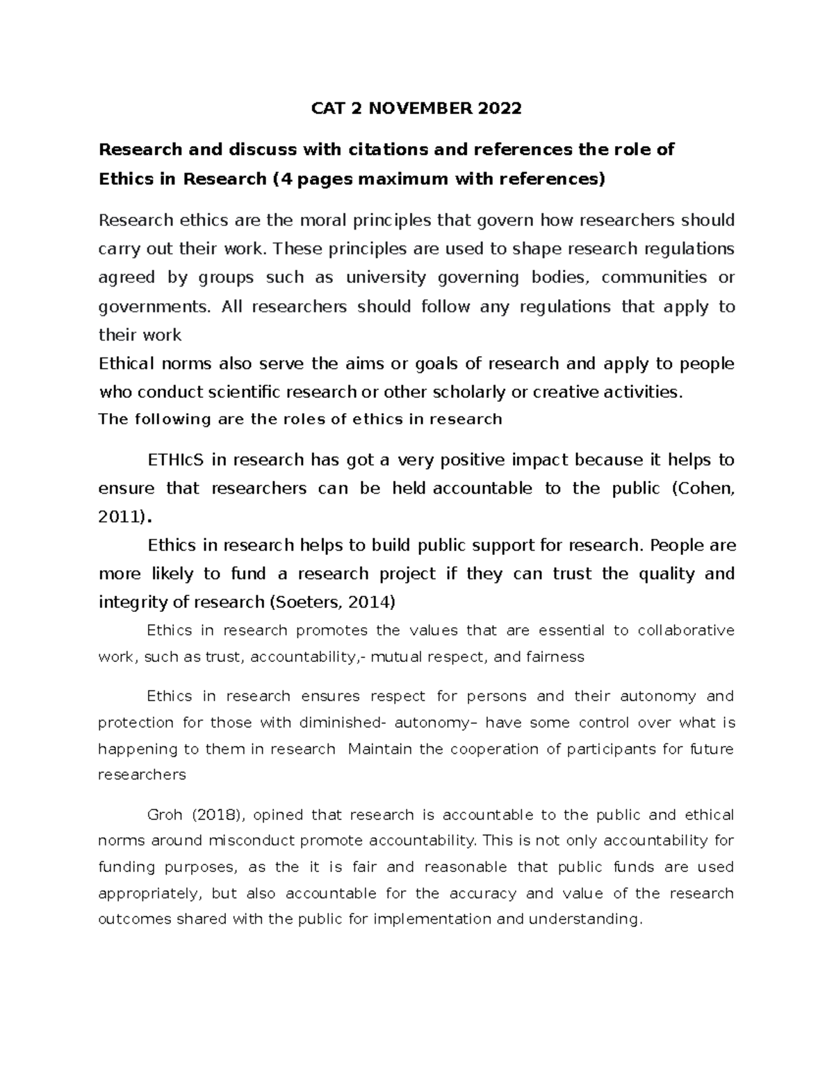Methodology CAT2 (1) NEW new - CAT 2 NOVEMBER 2022 Research and discuss ...